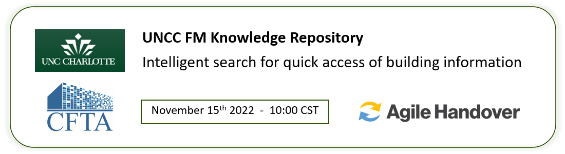CFTA Webinar: UNCC FM Knowledge Repository - Agile Handover